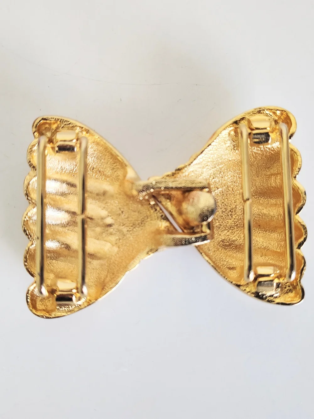 Accessories | Vintage Gold Tone Shell Belt Buckle Sculpted Ribbed ...